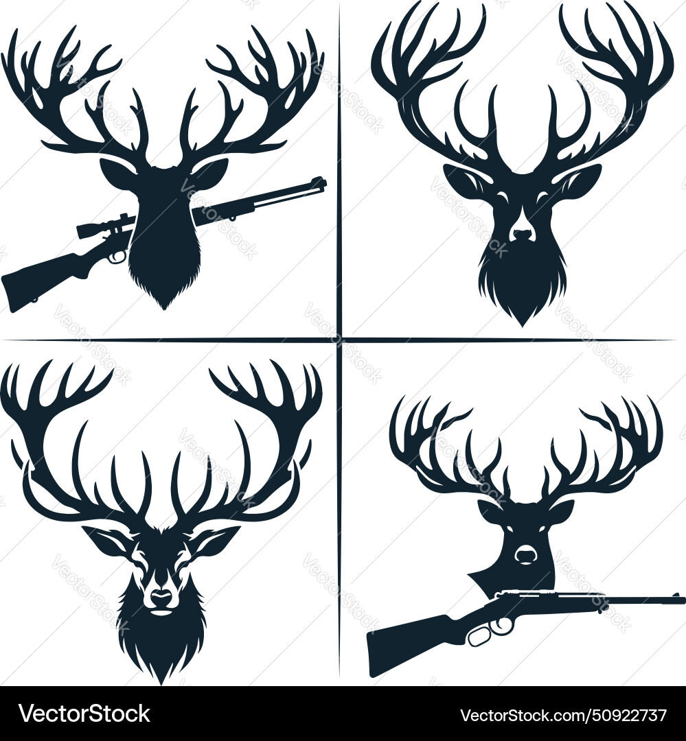 Deer head svg hunting cut file cric Royalty Free Vector