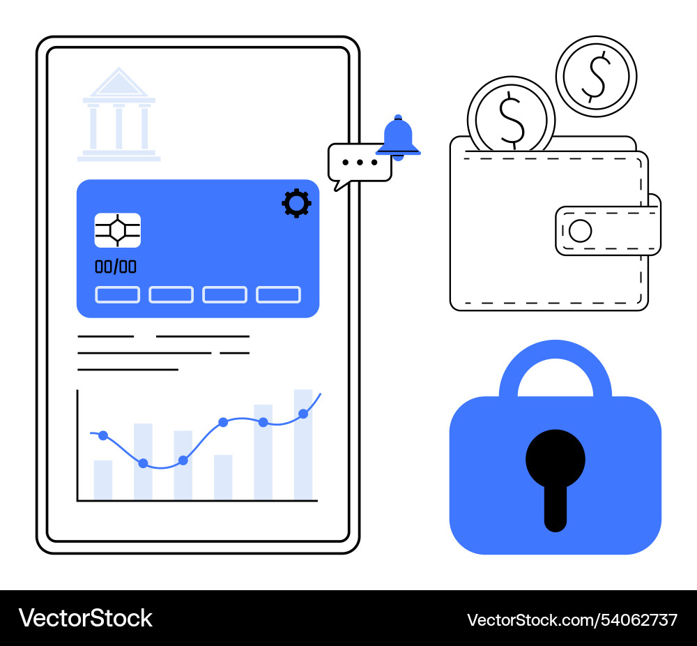 Digital finance management featuring online Vector Image