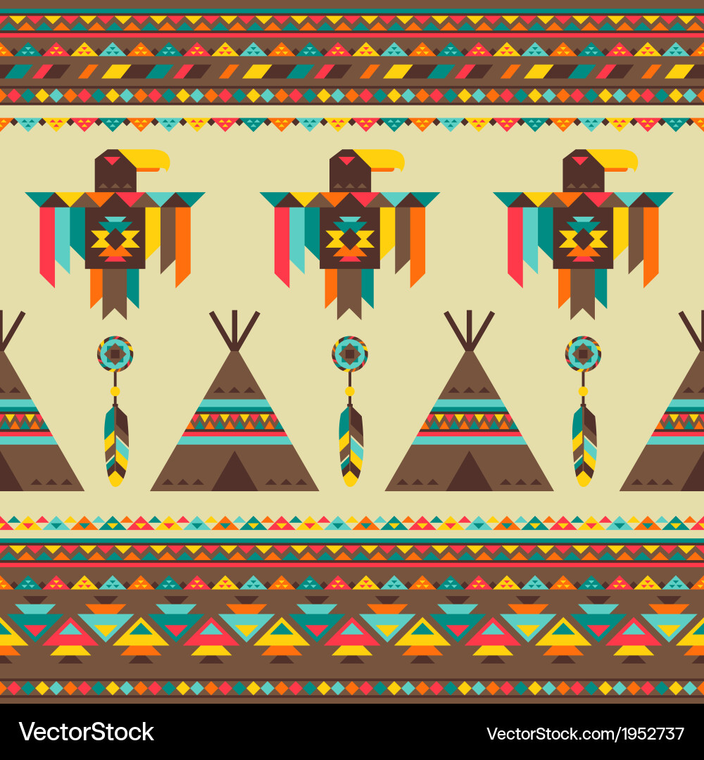 Ethnic seamless pattern in native style Royalty Free Vector