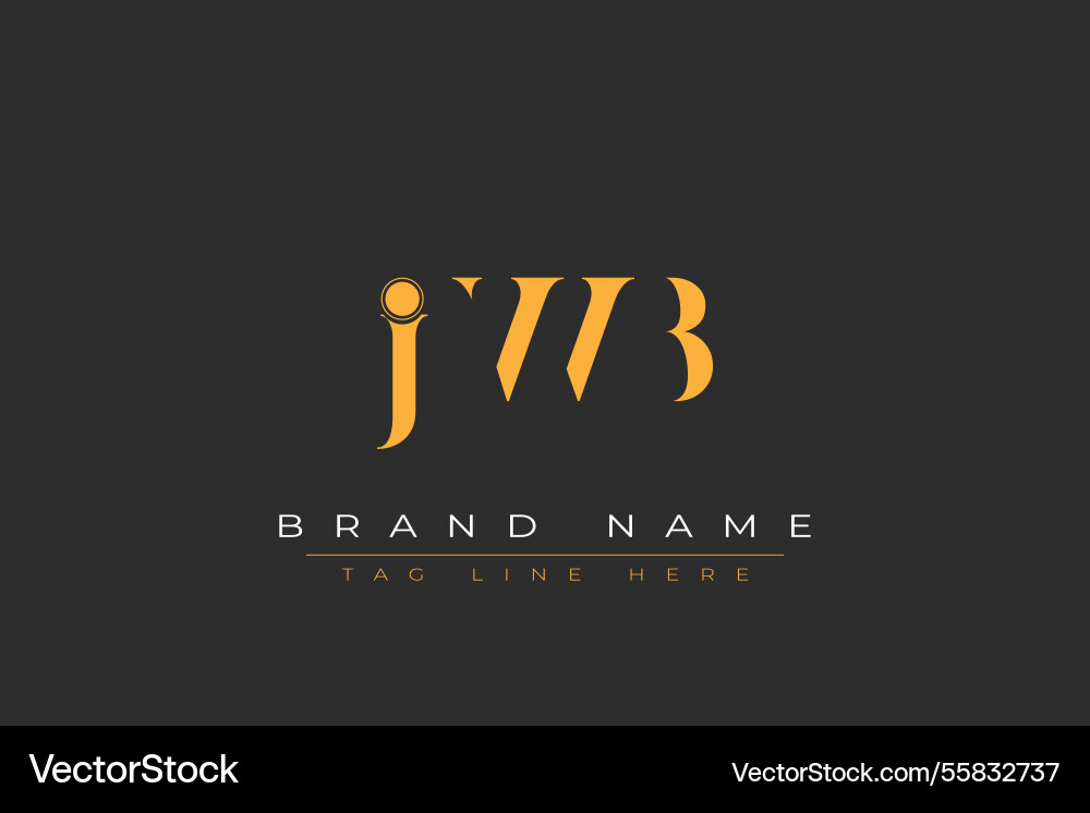 Jwb abstract letter logo design Royalty Free Vector Image