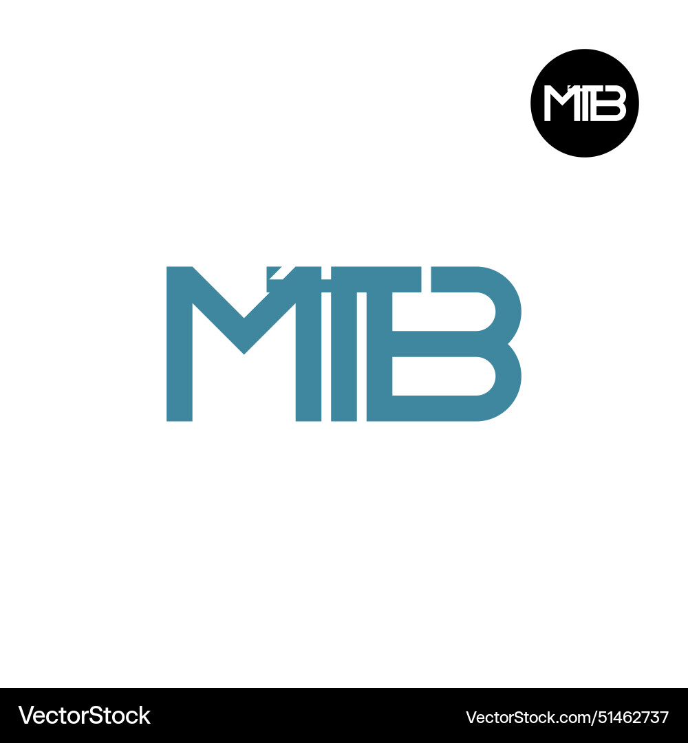 Mtb logo letter monogram design Royalty Free Vector Image