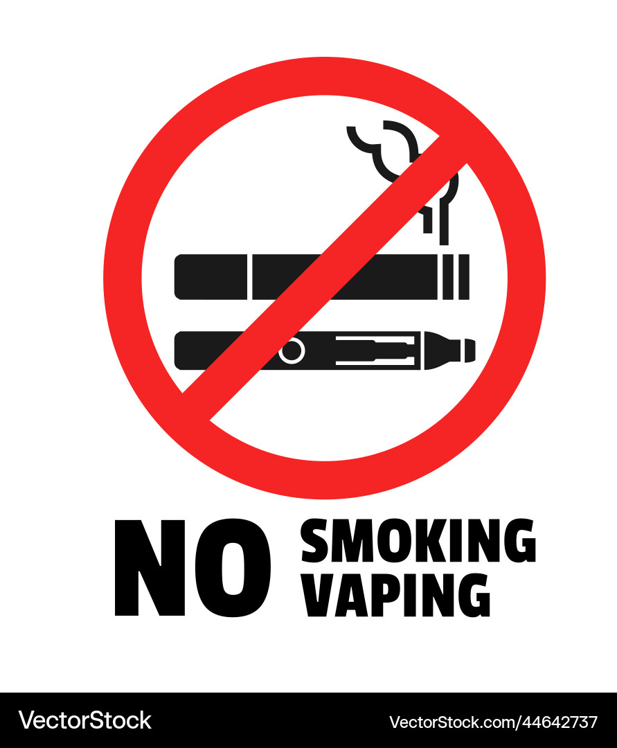 No smoking and vaping prohibition sign flat Vector Image