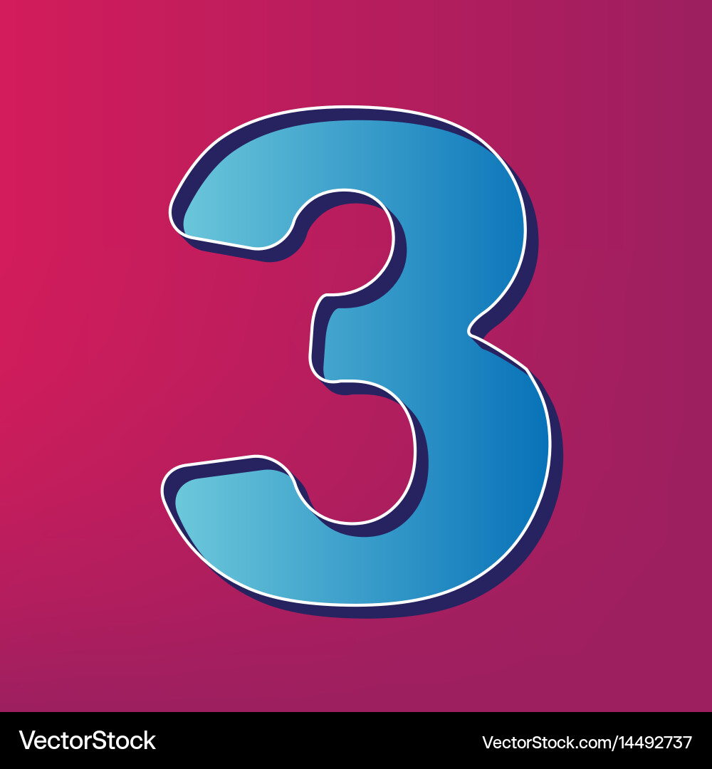 Number 3 sign design template element Royalty Free Vector