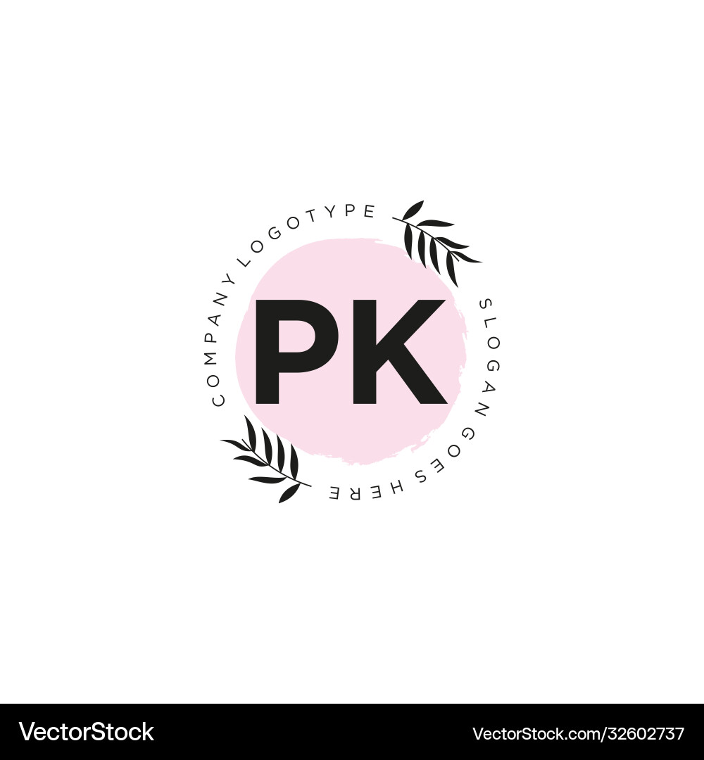 Pk letter logo icon design template elements Vector Image