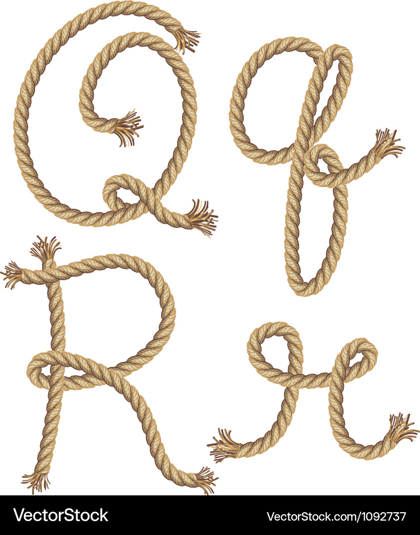 Rope Alphabet Letters Royalty Free Vector Image