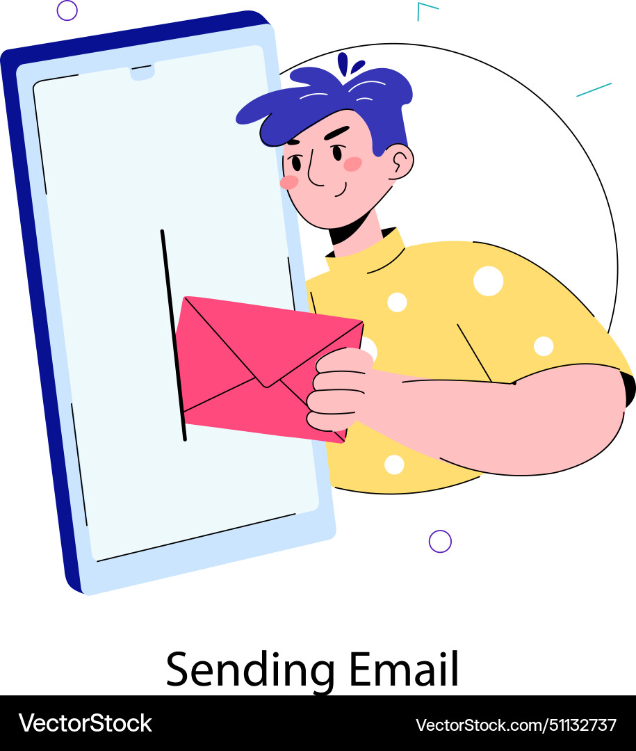 Sending email Royalty Free Vector Image - VectorStock