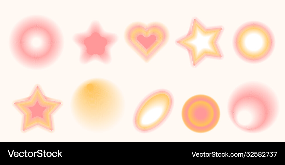 Y2k style blurred gradient shapes with linear Vector Image Y2k style blurred gradient shapes with linear Vector Image