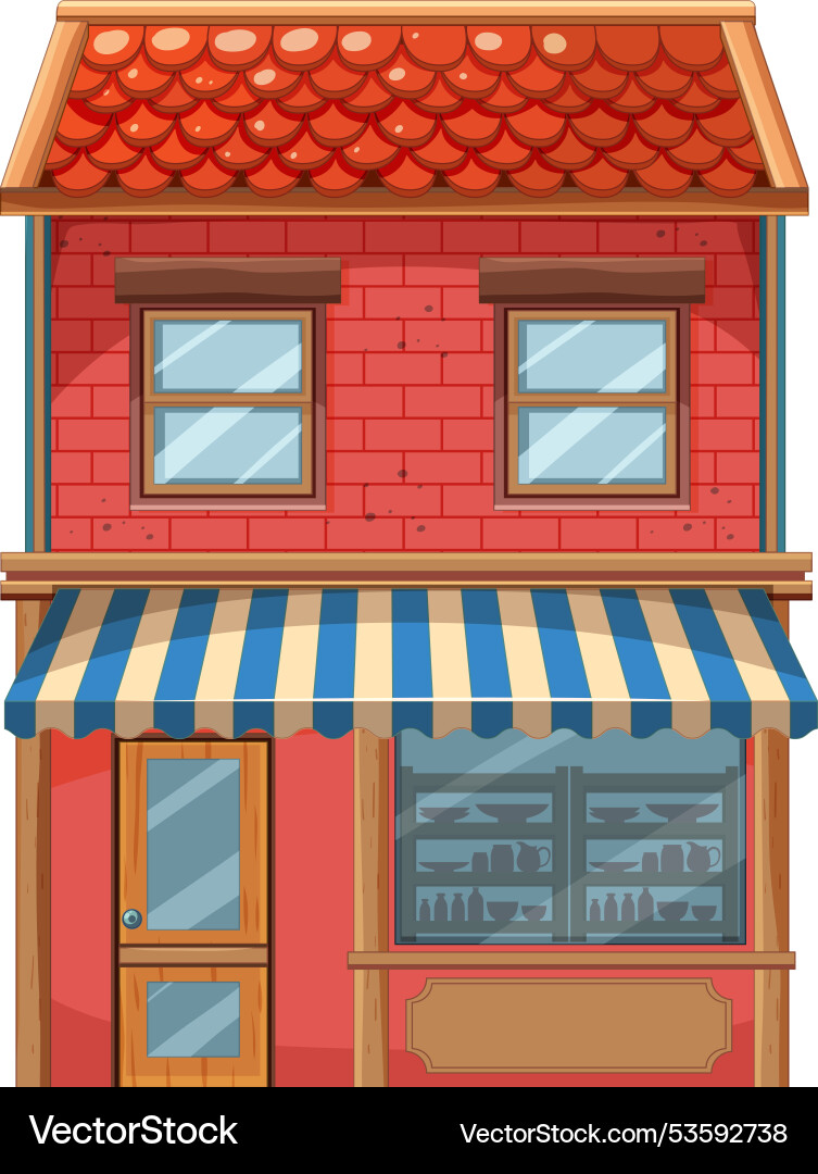 A quaint two-story shop Royalty Free Vector Image