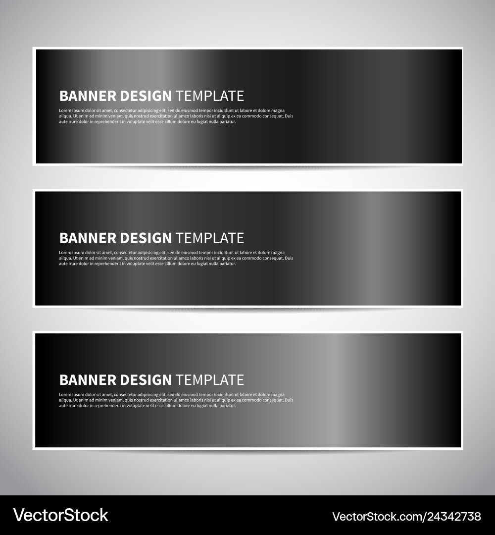Black shiny texture gradients templates set Vector Image