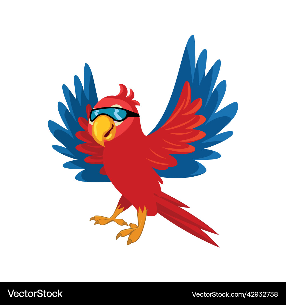 Cartoon character parrot birds design Royalty Free Vector