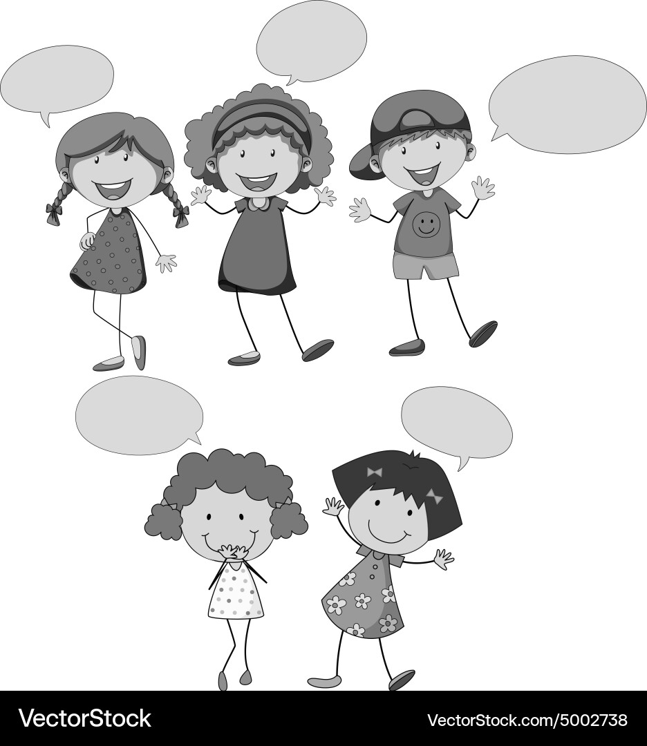 Children speaking Royalty Free Vector Image - VectorStock
