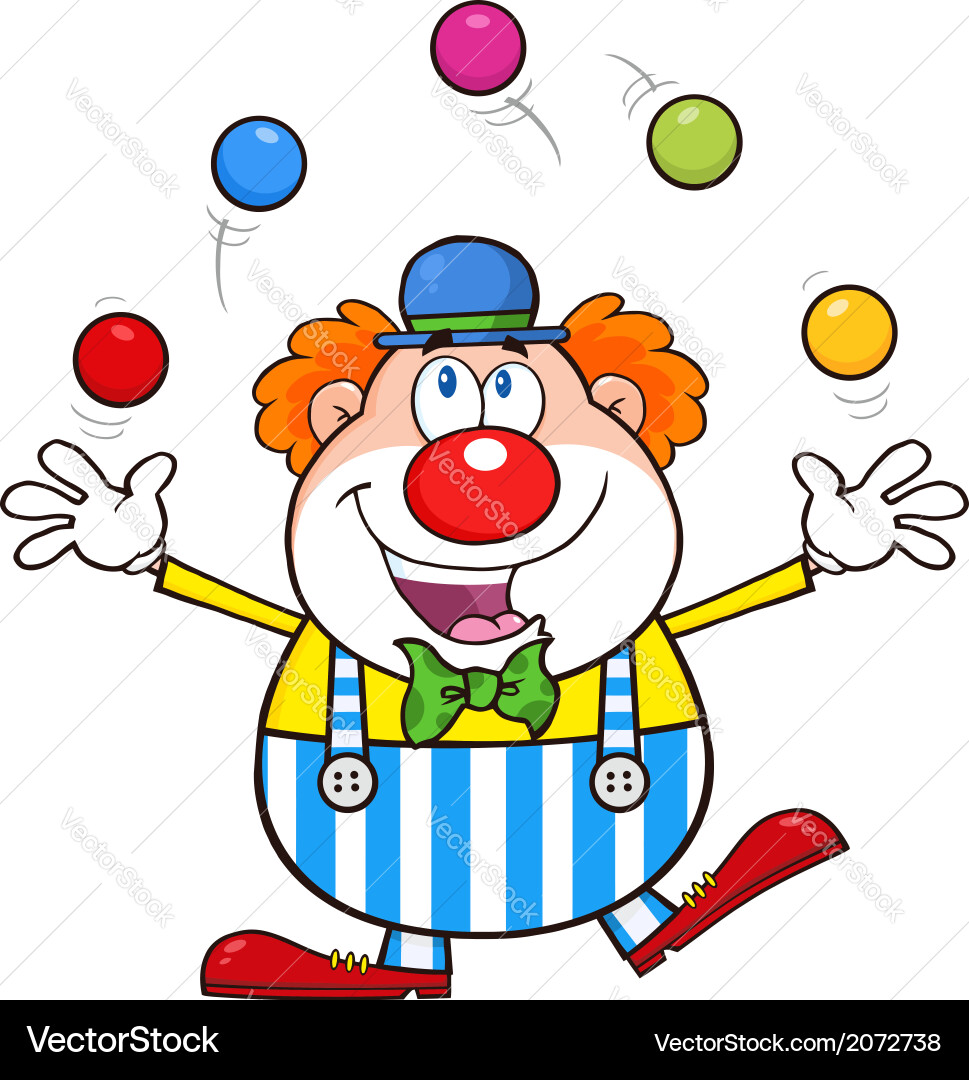 Cute Cartoon Clown Character Royalty Free Vector Image