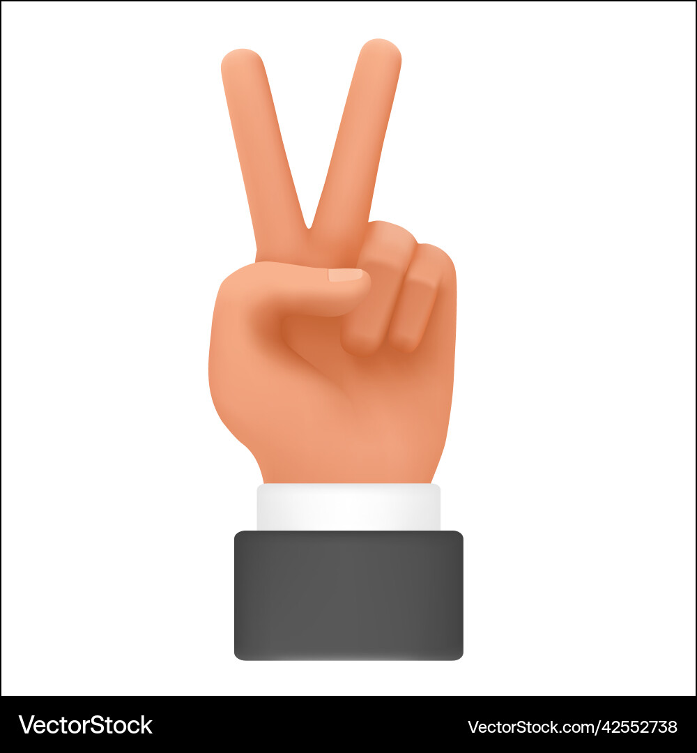 Hand gesture showing victory sign Royalty Free Vector Image