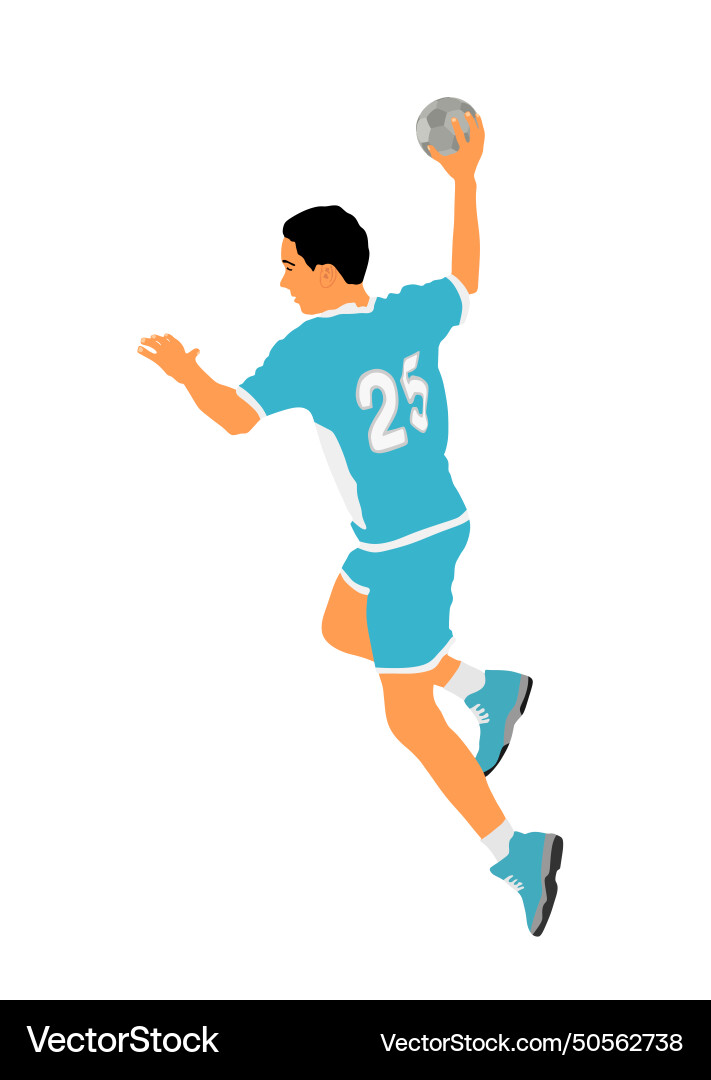 Handball player in action isolated Royalty Free Vector Image