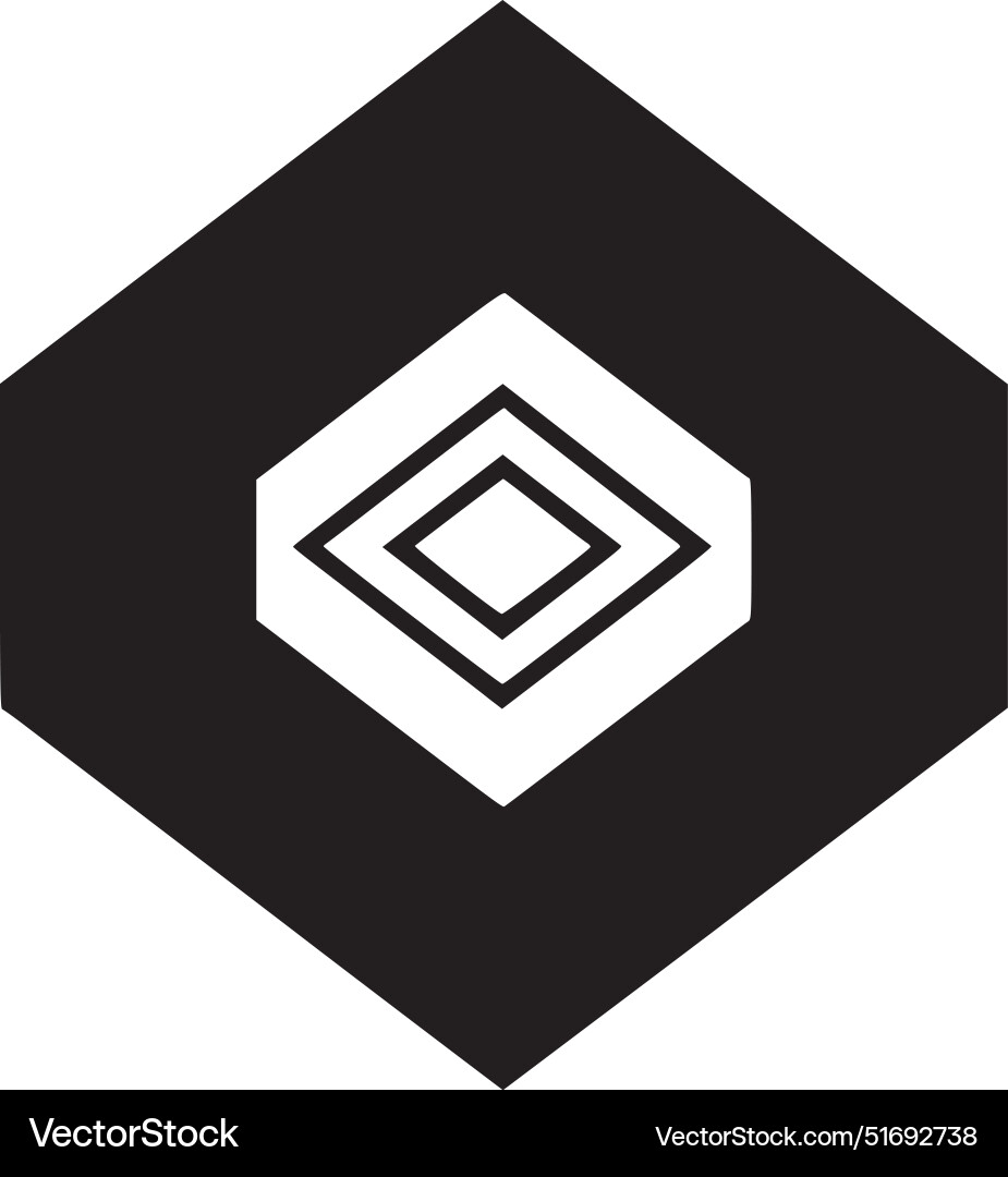 Hexagon - black and white Royalty Free Vector Image