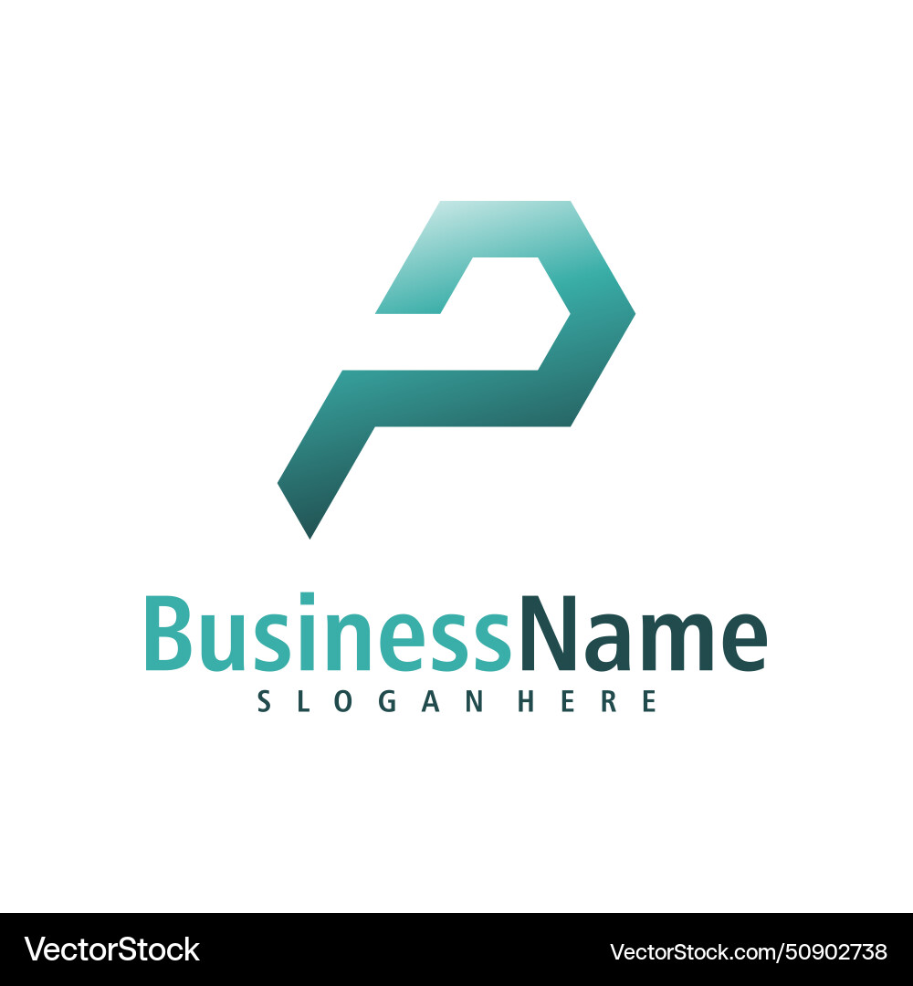 Letter p logo design creative initial Royalty Free Vector