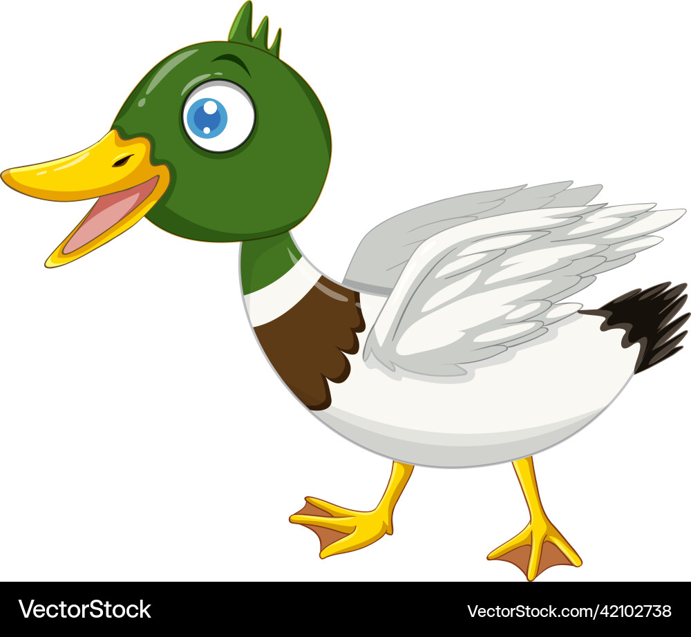 Little duck with happy face Royalty Free Vector Image