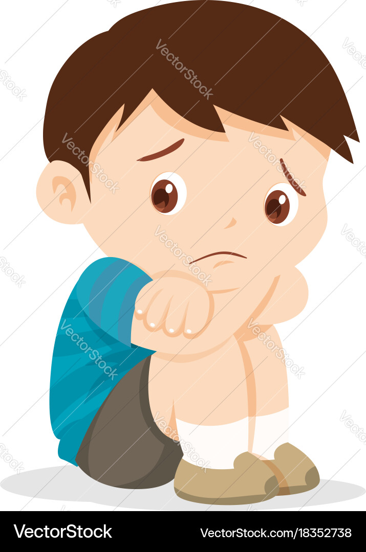Lonely Child Illustration Royalty Free Vector Image