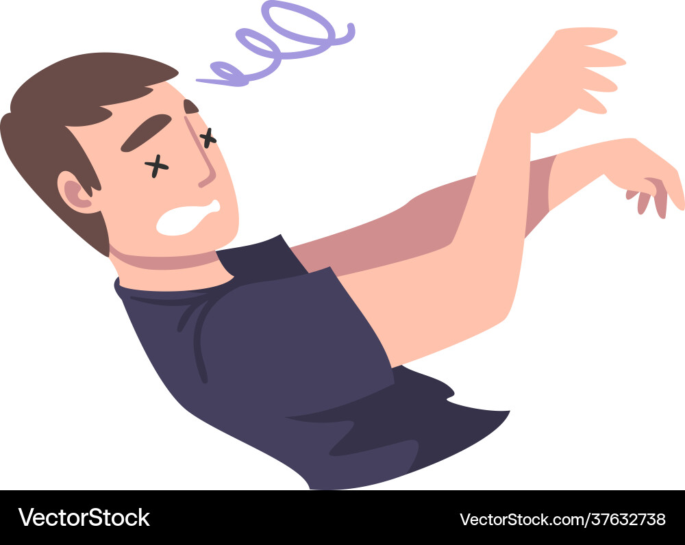 Man Collapsing - Fainting Symptom Royalty Free Vector Image