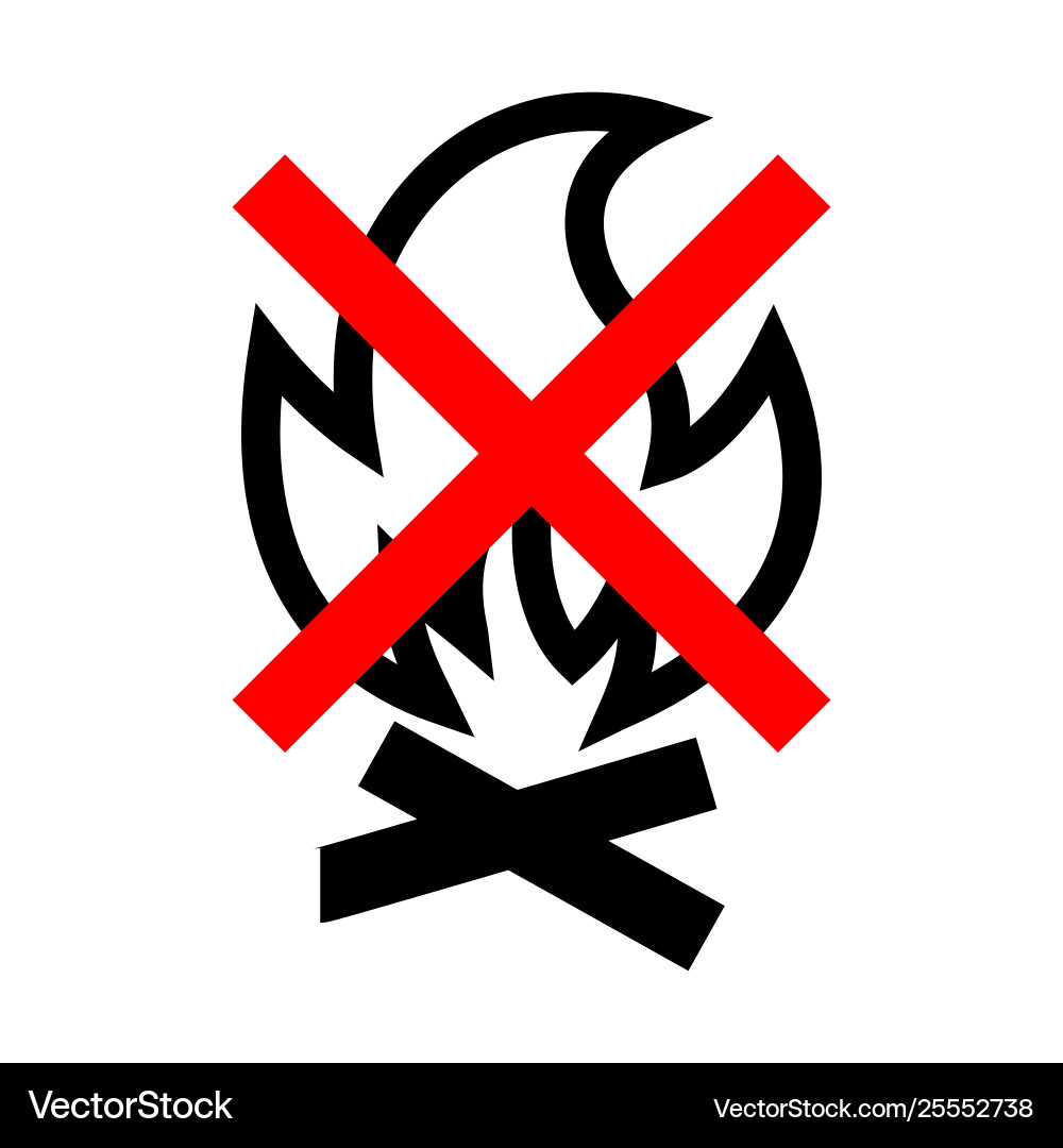 No fire icon Royalty Free Vector Image - VectorStock
