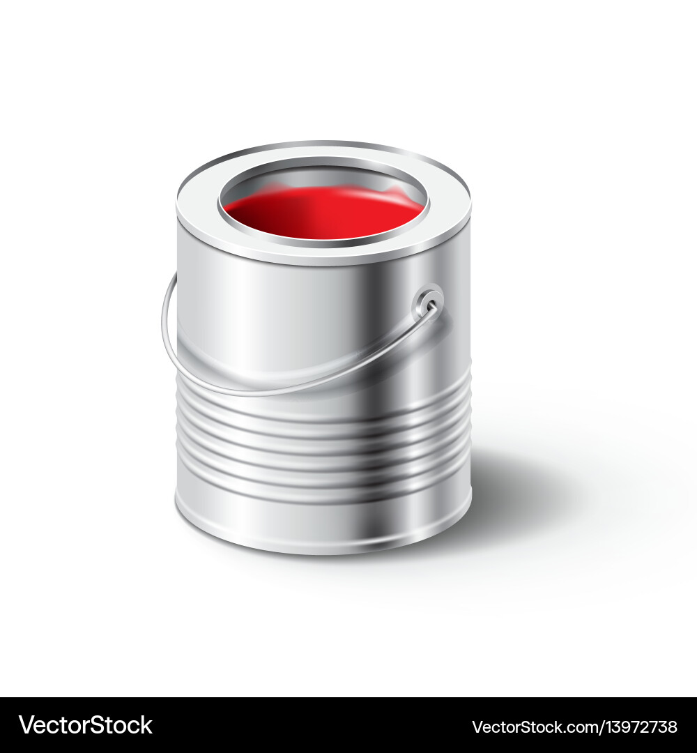 Paint can with red color Royalty Free Vector Image