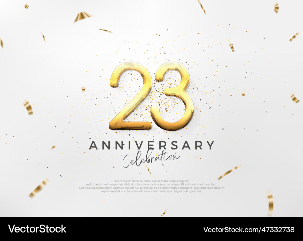 Simple and bright 23rd anniversary design Vector Image