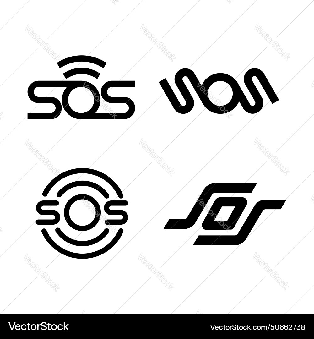 Sos letter monogram logo design Royalty Free Vector Image