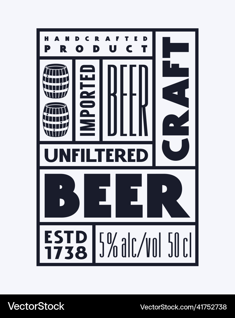 Template label for craft beer Royalty Free Vector Image