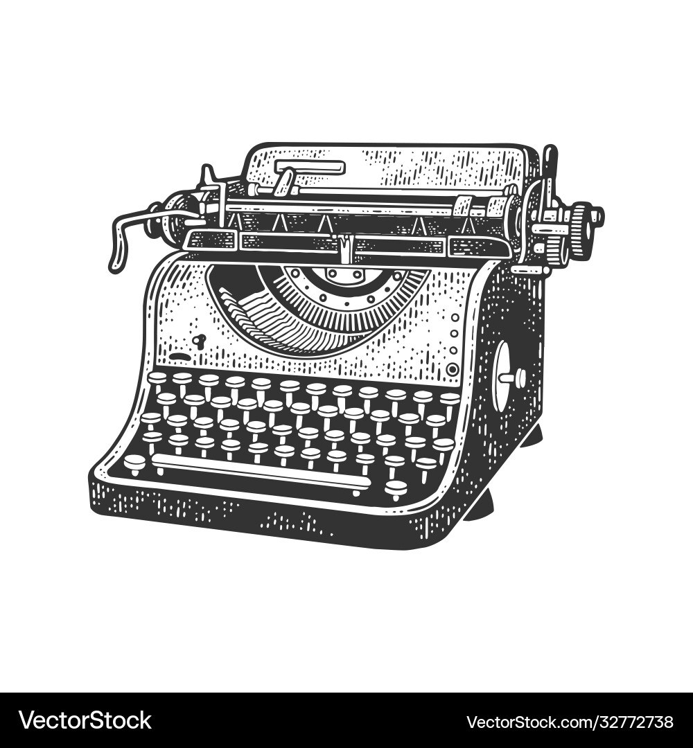 Typewriter sketch Royalty Free Vector Image - VectorStock