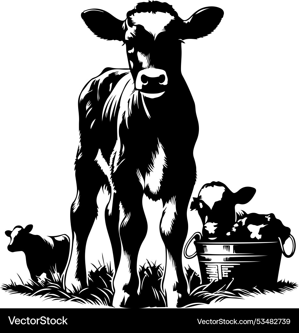 A cow calf design Royalty Free Vector Image - VectorStock