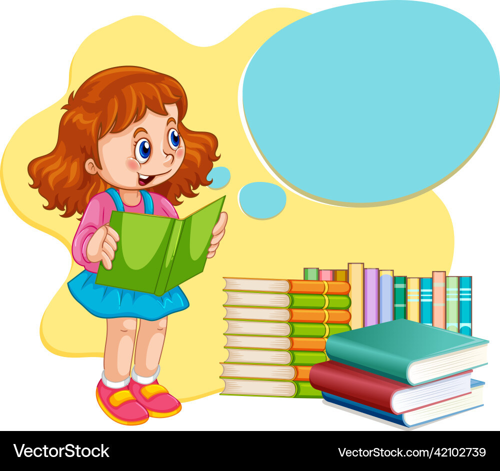 A girl thinking with an empty callout Royalty Free Vector