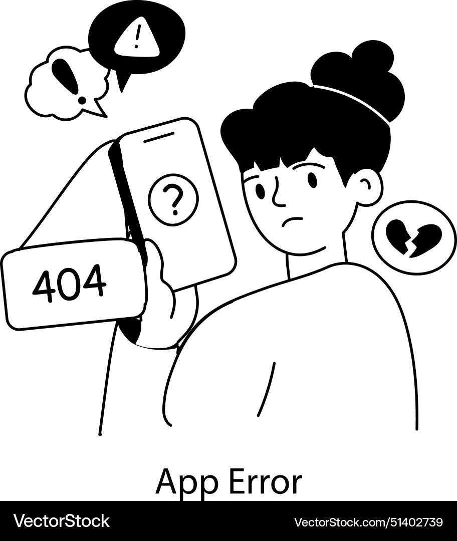 App error Royalty Free Vector Image - VectorStock