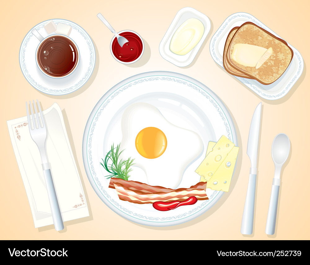 Breakfast Table Scene Royalty Free Vector Image
