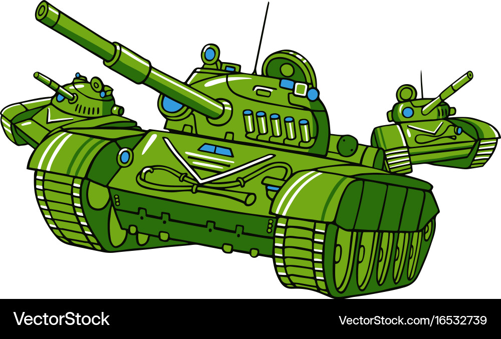 Cartoon tank isolated Royalty Free Vector Image