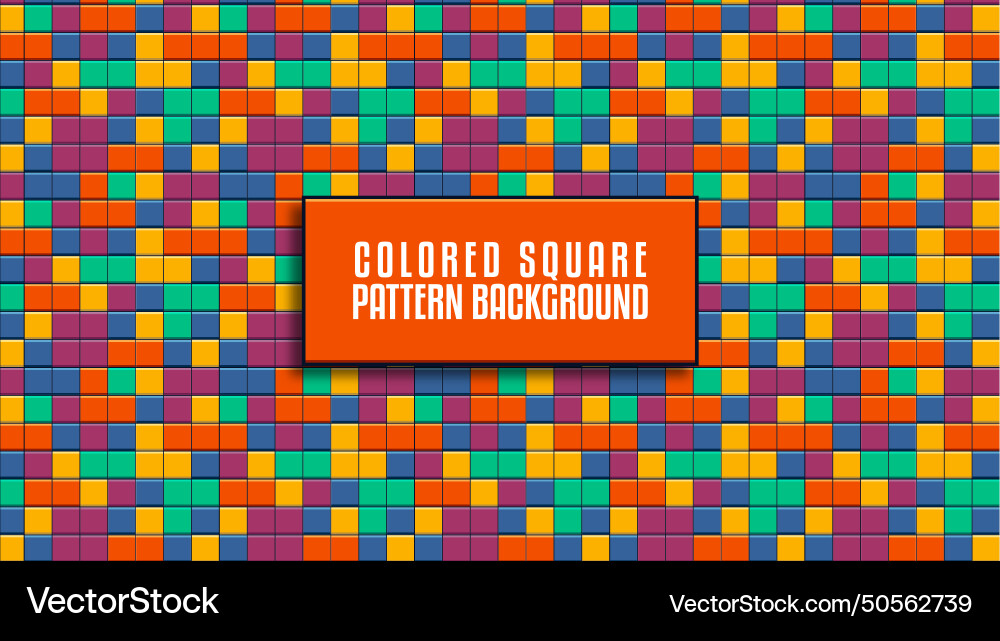 Colored square pattern background Royalty Free Vector Image
