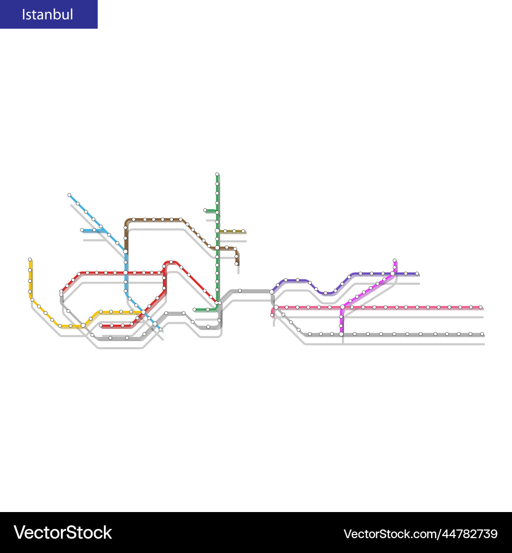 Isometric Istanbul Metro Map Royalty Free Vector Image