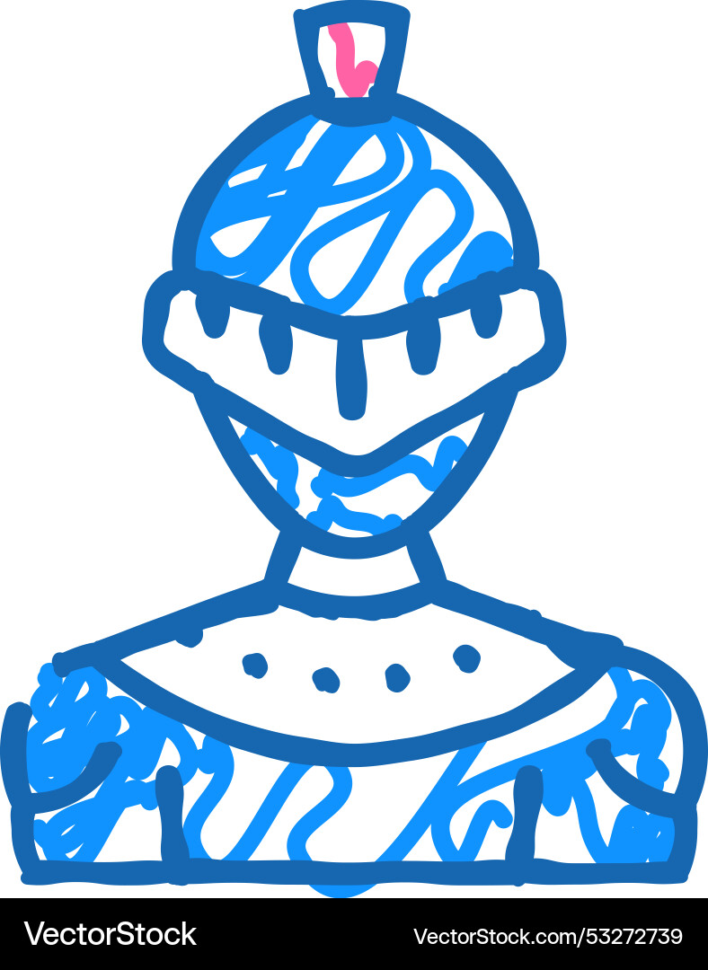 Knight fantasy character icon doodle Royalty Free Vector