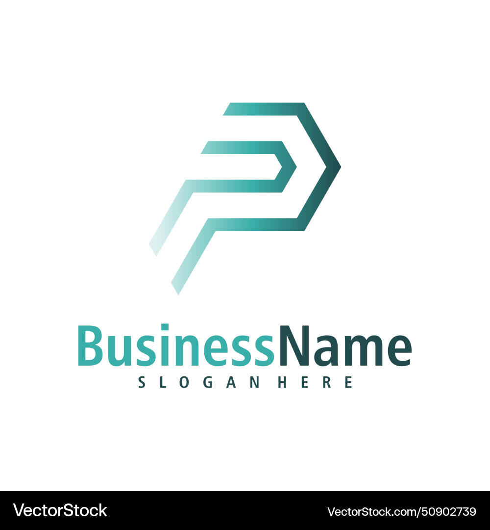 Letter p logo design creative initial Royalty Free Vector