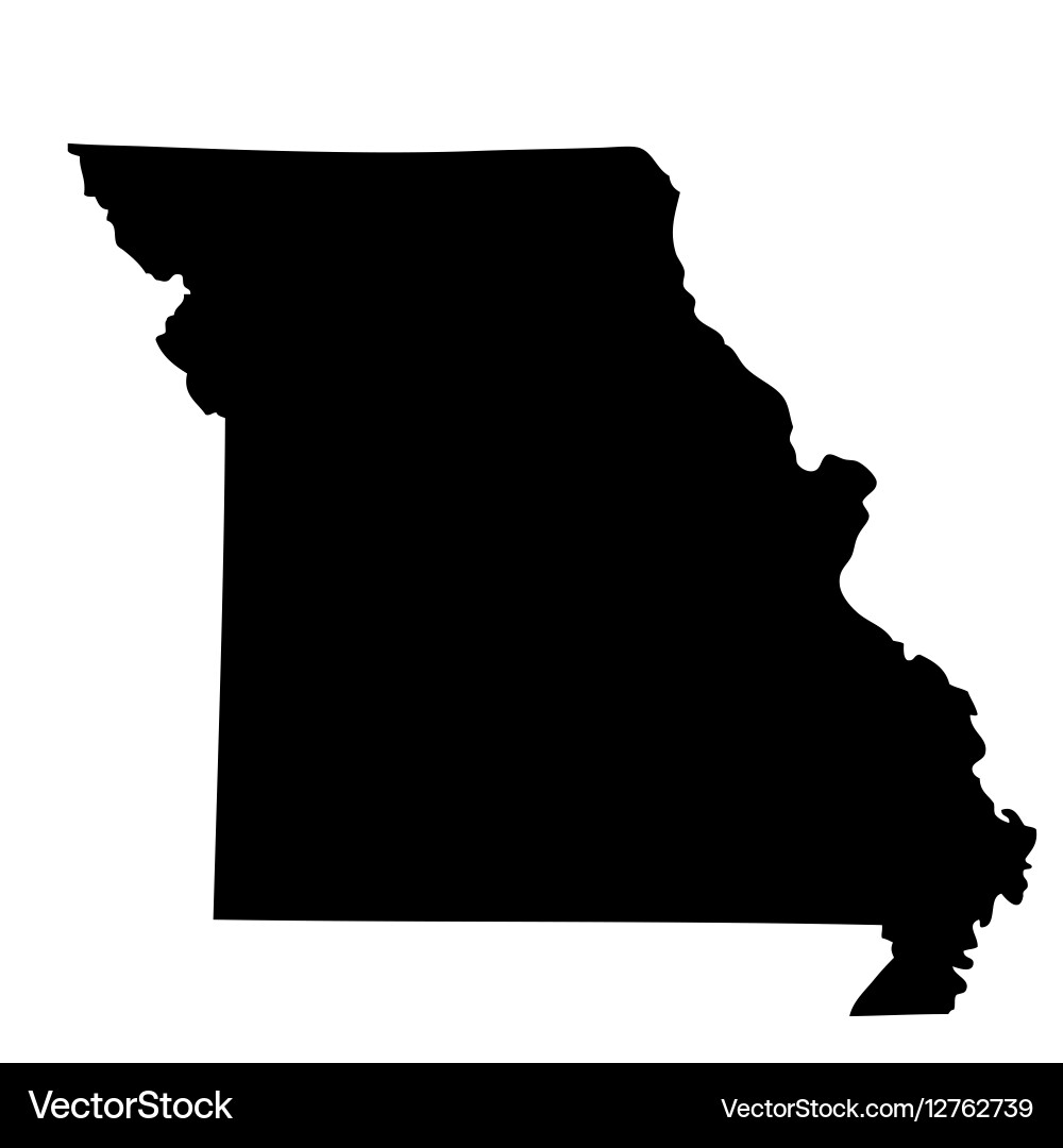 Map of the us state missouri Royalty Free Vector Image