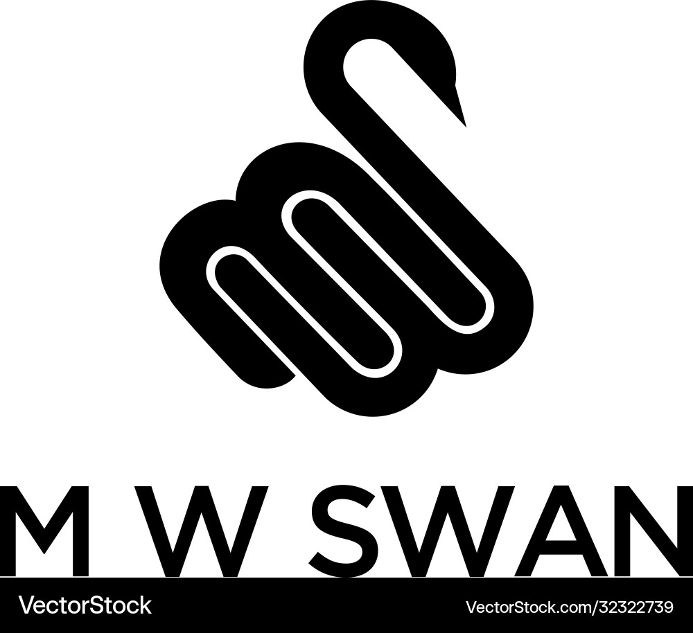 Mw swan Royalty Free Vector Image - VectorStock