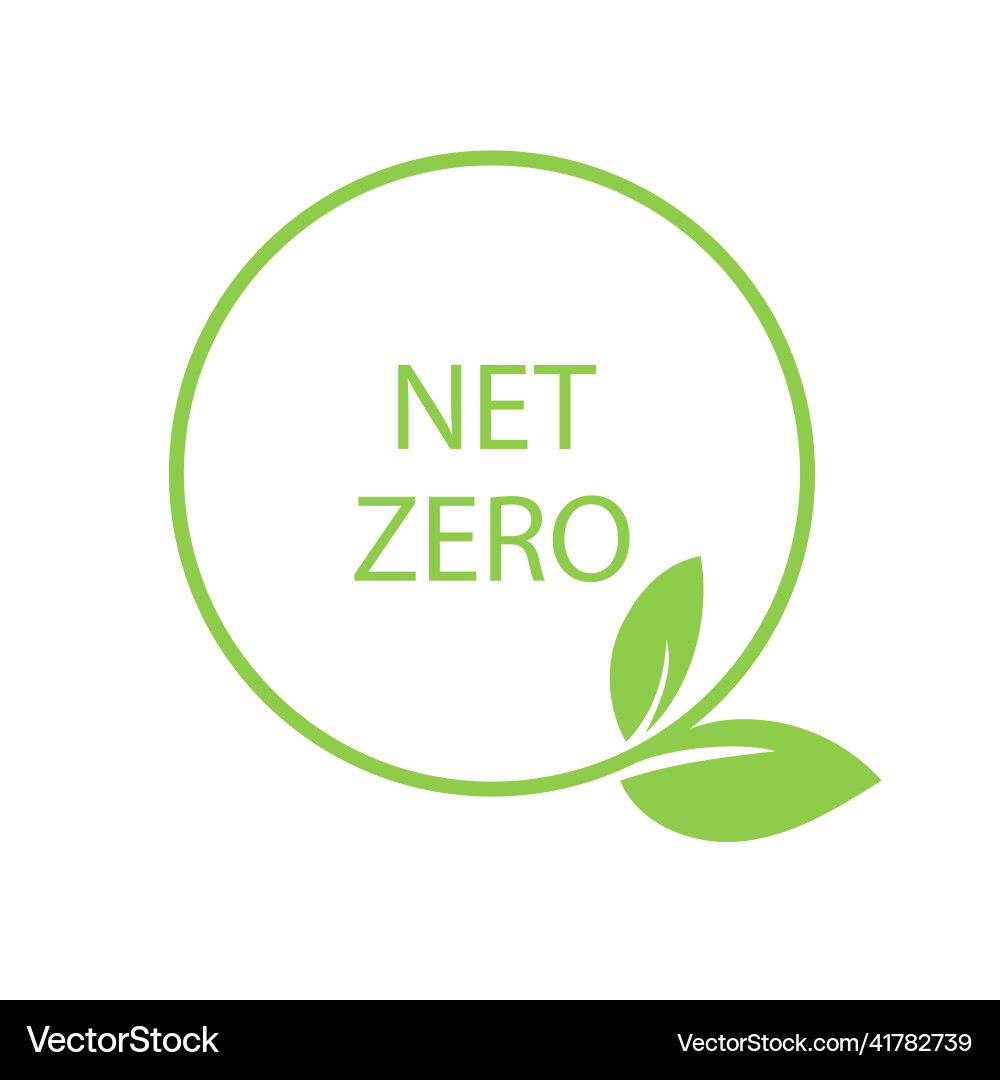 Net zero carbon neutral isolated design Royalty Free Vector
