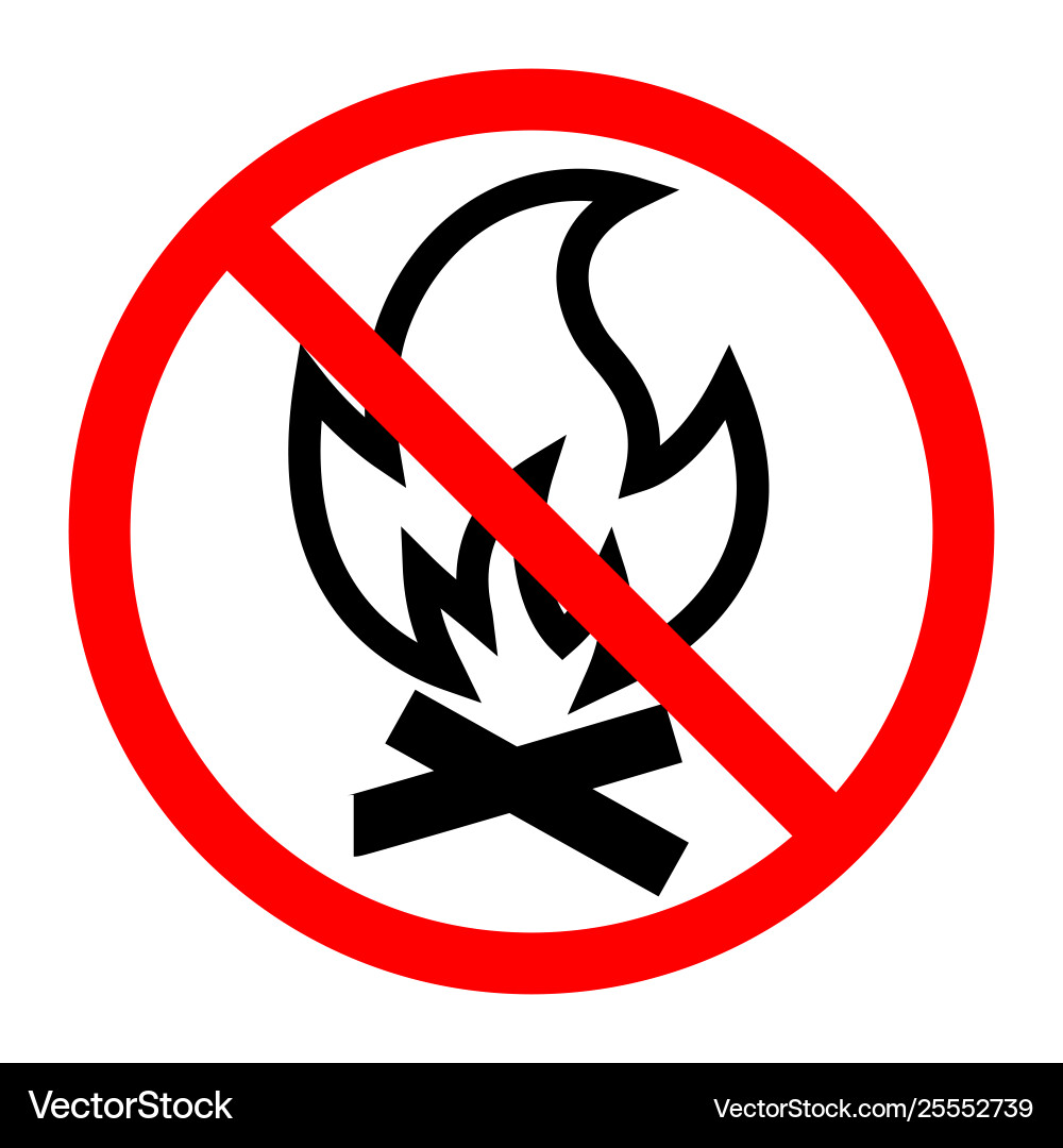 No fire sign Royalty Free Vector Image - VectorStock