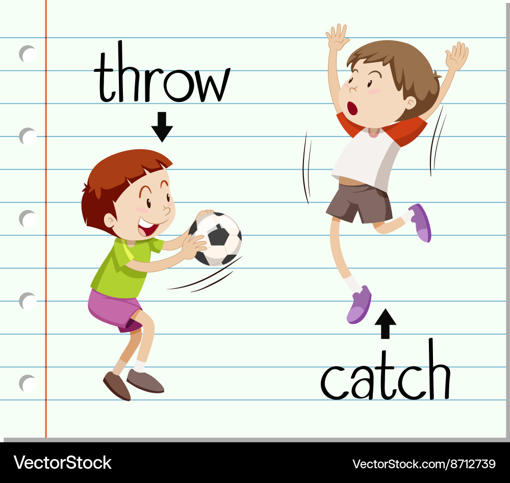Word card throw and catch Royalty Free Vector Image
