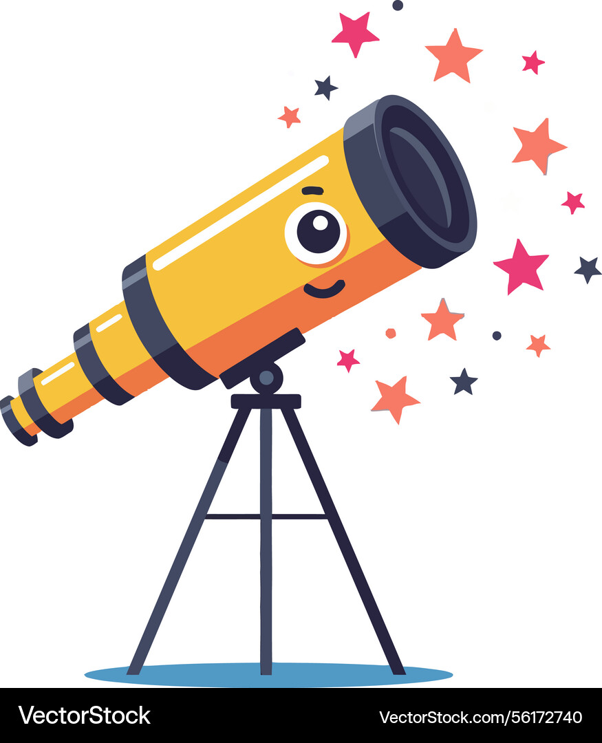 A cheerful telescope with smiling face Royalty Free Vector