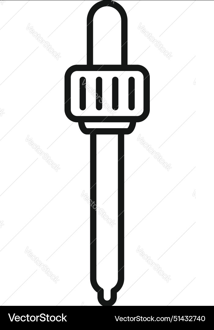 Black line art drawing of a dropper tool Vector Image