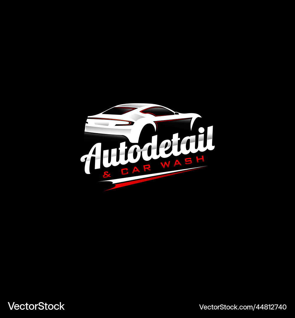 Car Wash & Detailing Logo - Modern Emblem Vector Image