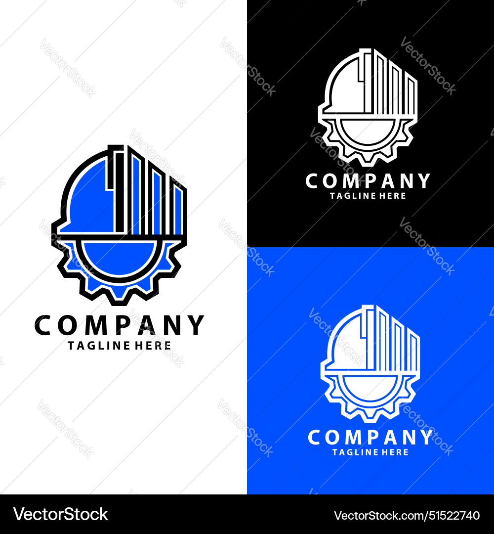 Construction engineer template logo Royalty Free Vector