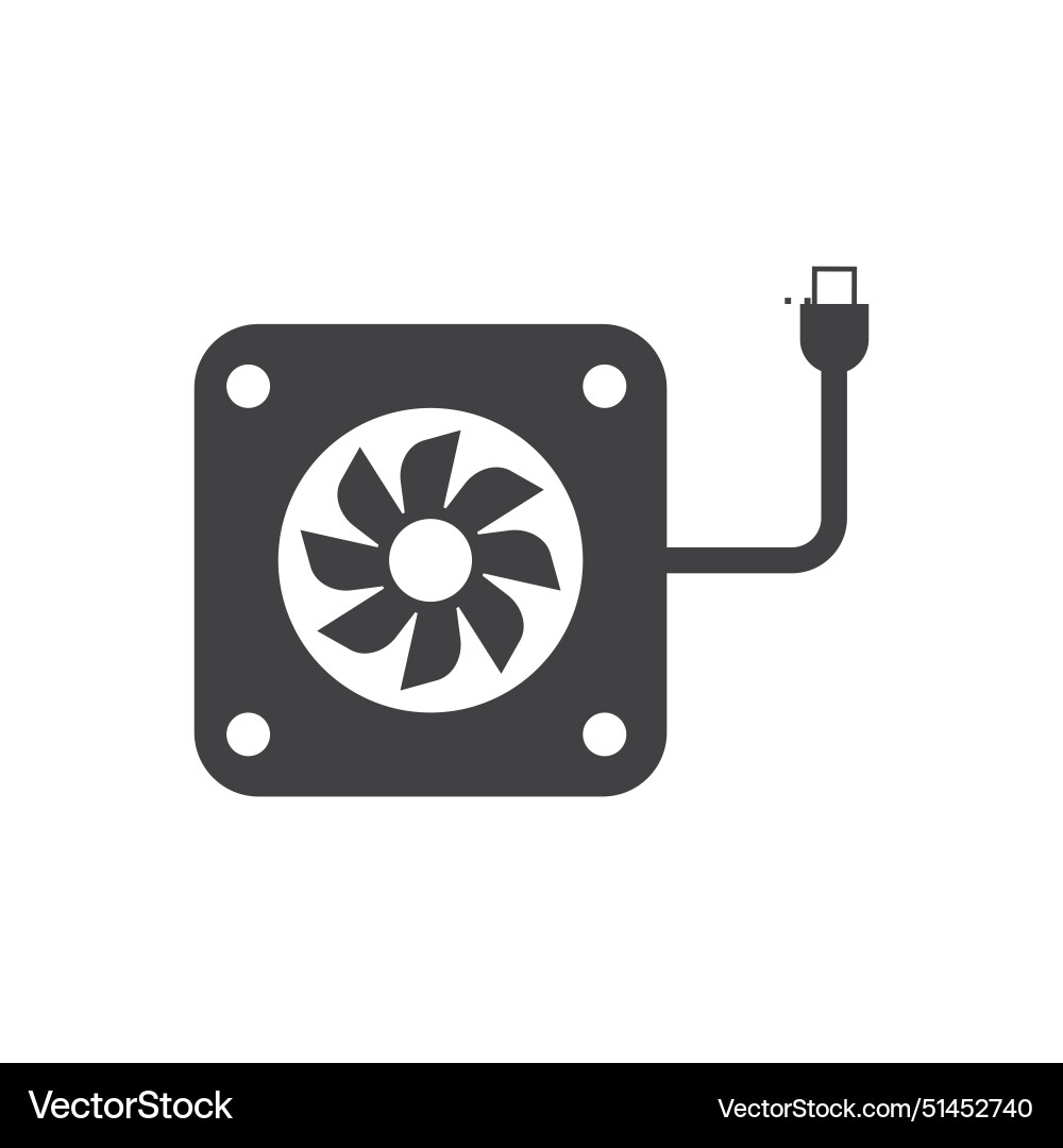 Cooler fan computer icon Royalty Free Vector Image