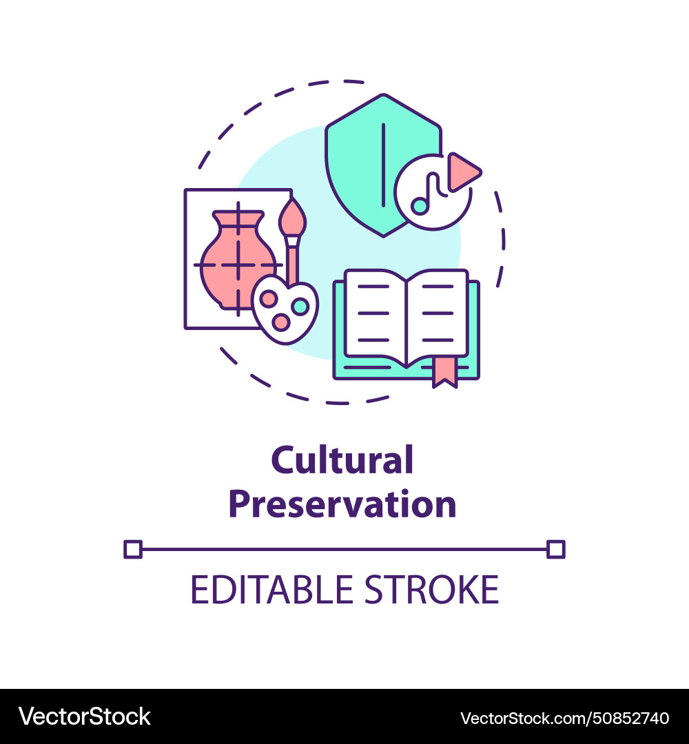 Cultural preservation multi color concept icon Vector Image