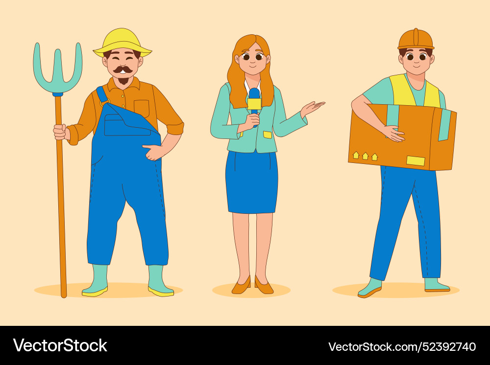 Hand drawn job cartoon Royalty Free Vector Image